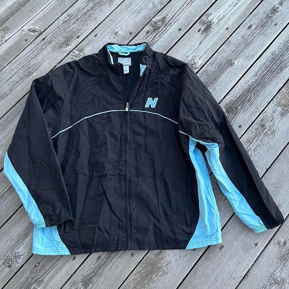 New Balance | Jackets & Coats | New Balance Black Sky Blue Windbreaker ...